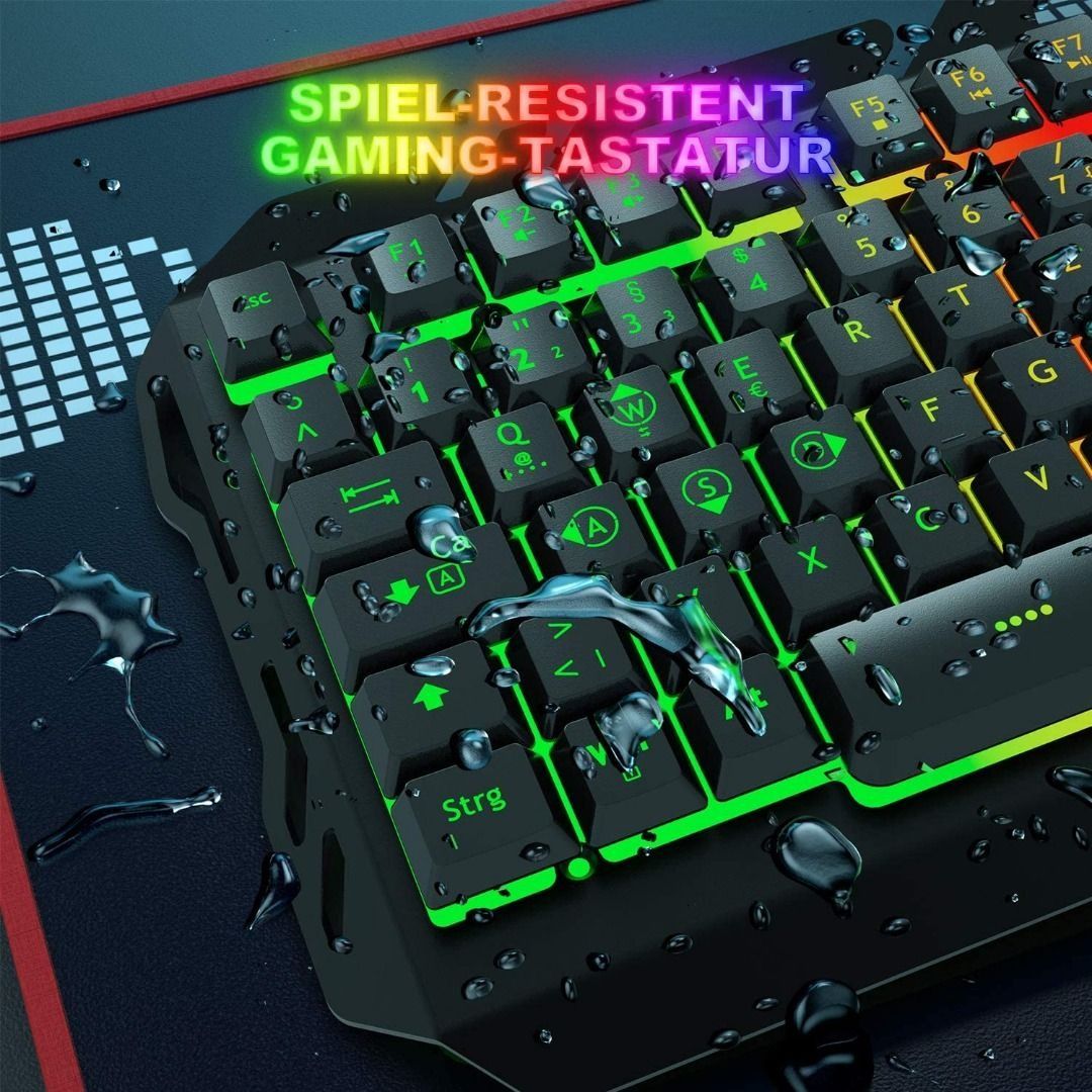 [2963] Wisfox Gaming Keyboard Colourful Rainbow Led Backlit Gamer Keyboard Ultra Thin Quiet