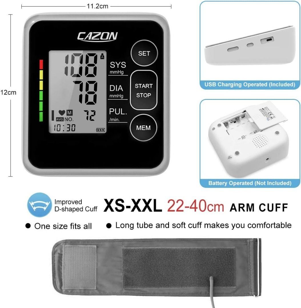 [2992] CAZON B26 Blood Pressure Monitor, Health & Nutrition, Health ...