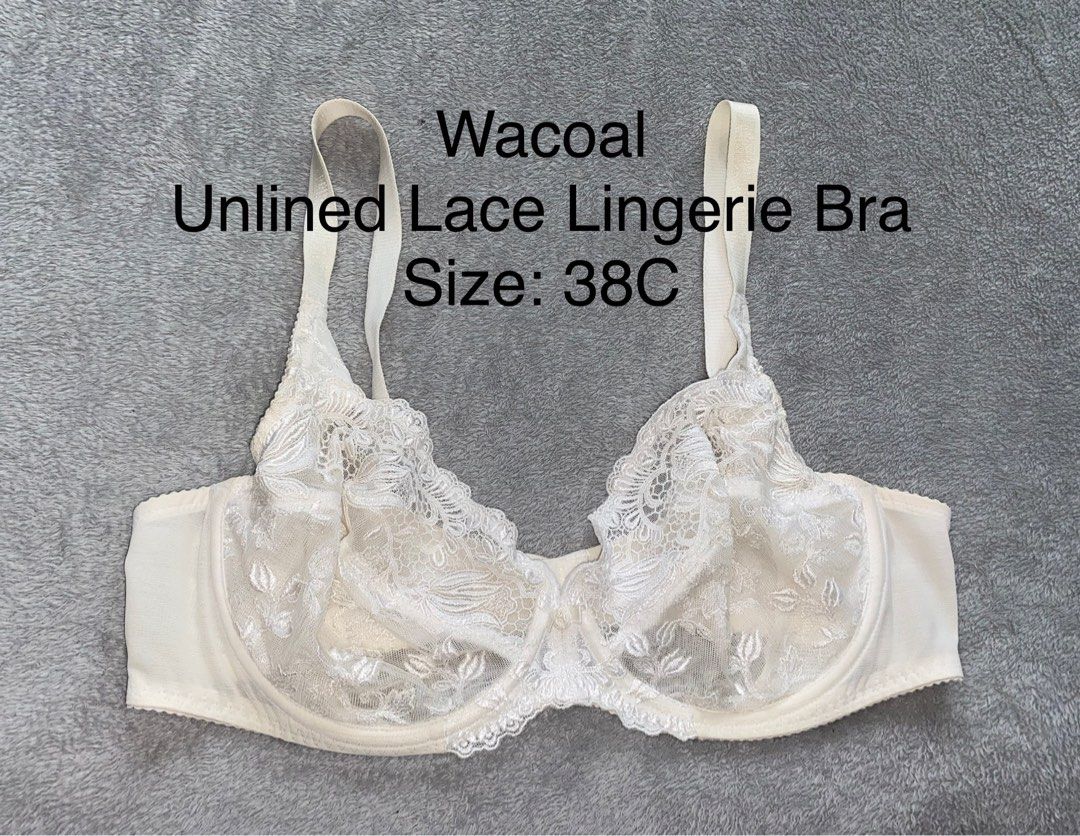 38C Wacoal Unlined Lace Demi Bra, Women's Fashion, Undergarments & Loungewear on Carousell