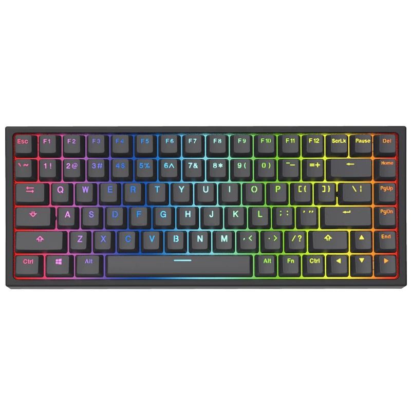 84 Key RGB Mechanical Keyboard Brown Switches 75% Wired / Wireless ...