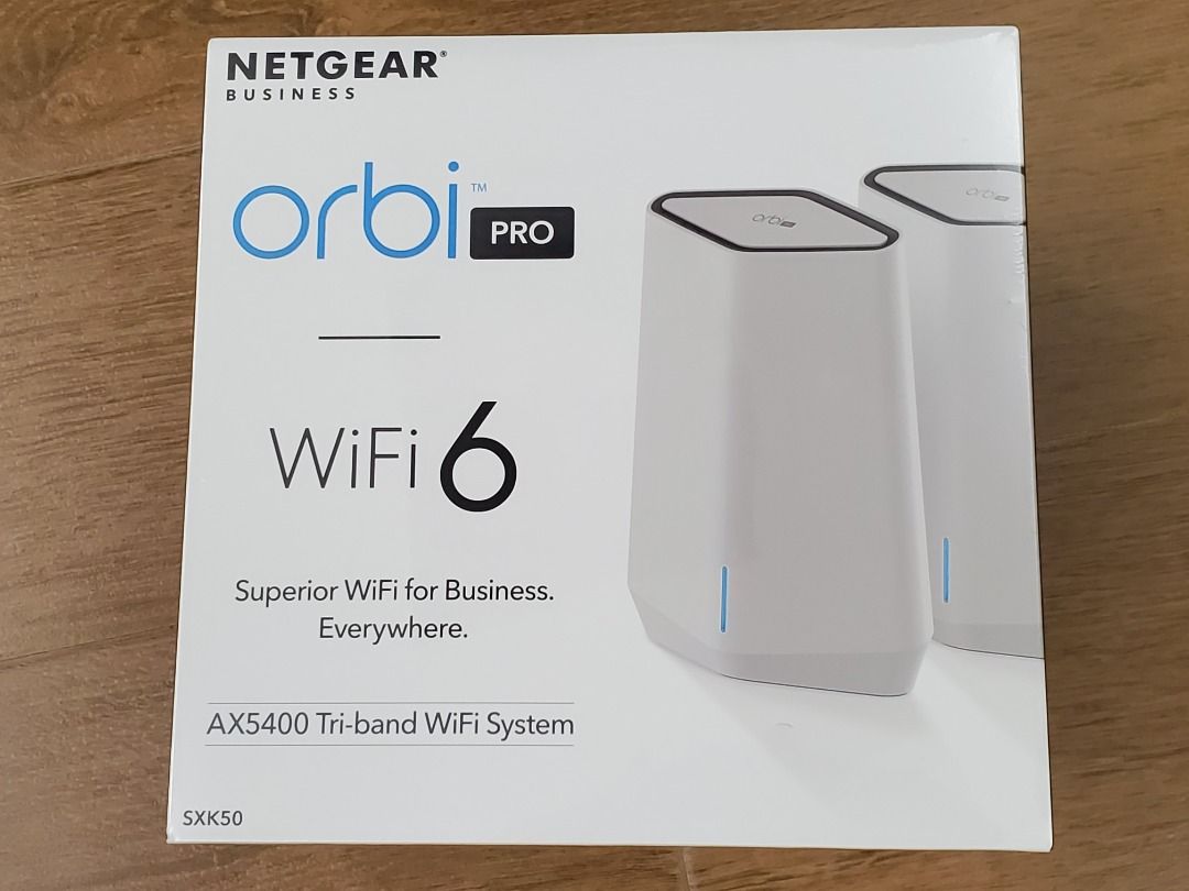 未開盒 Netgear Orbi Pro AX5400 Tri-Band WiFi 6 Mesh System 路由器 2-Pack ...