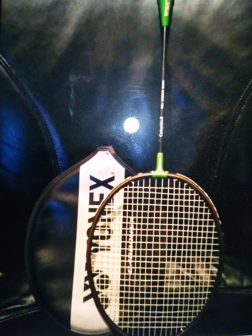 珍藏罕有第一代綠色 yy Carbonex 8 FULL CARBON SHAFT CAB 8 羽毛球拍 原裝底 grip 保存良好 Badminton racket ++, 運動產品, 運動 ...