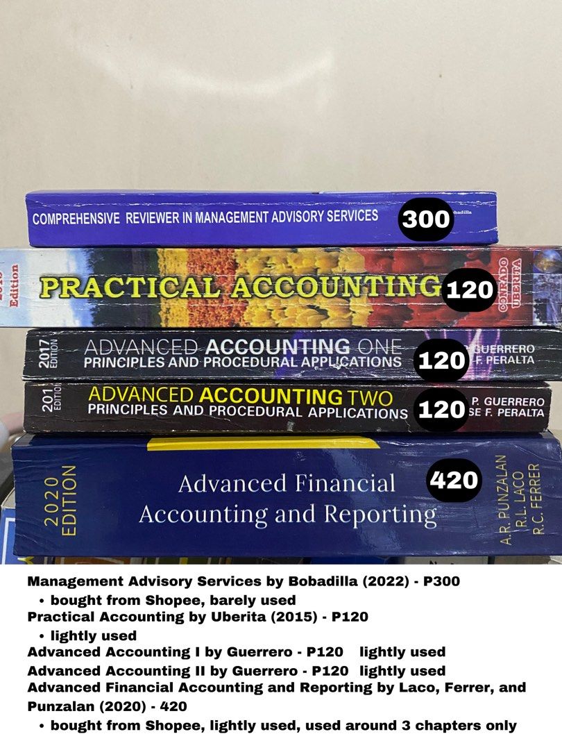 ACCOUNTING BOOKS (for accounting students + CPA board exam reviewees ...