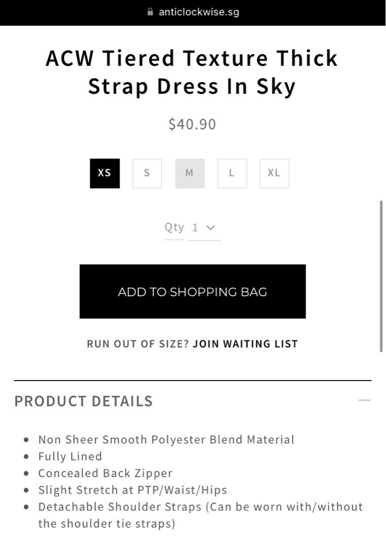 ACW Tiered Texture Thick Strap Dress In Sky, Women's Fashion, Dresses & Sets, Dresses on Carousell