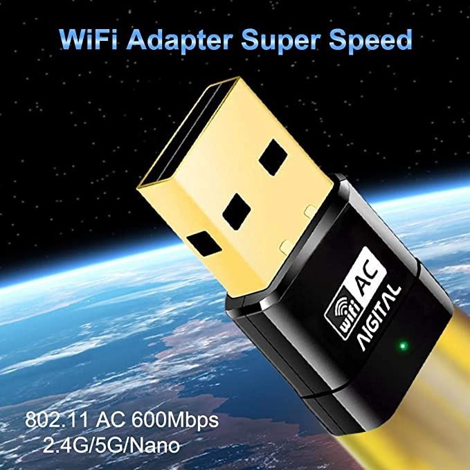 Aigital WiFi Adapter USB 600Mbps, Wifi Dongle 802.11ac Dual Band ...