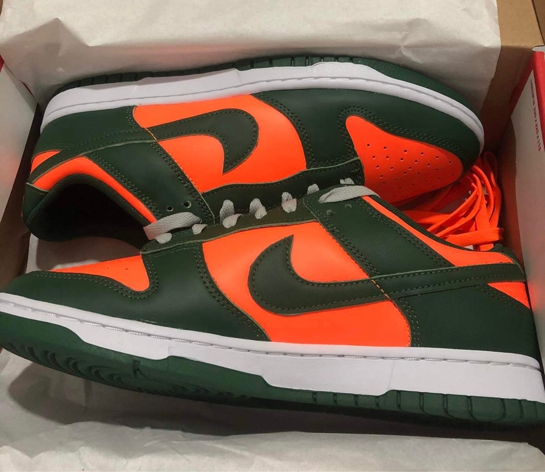 AUTHENTIC - BNEW NIKE DUNK MIAMI HURRICANE US 10 MENS, Men's Fashion ...
