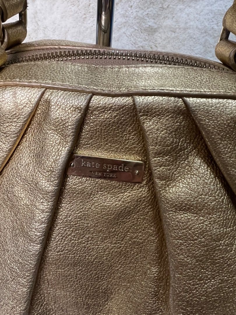 Authentic Kate Spade Gold Hand bag, Luxury, Bags & Wallets on Carousell