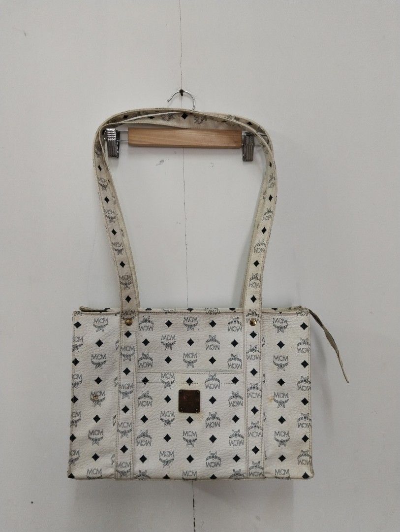 Authentic MCM vintage leather tote bag, Luxury, Bags & Wallets on Carousell
