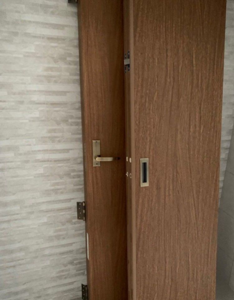 Bathroom BTO wooden door, Furniture & Home Living, Bathroom & Kitchen ...