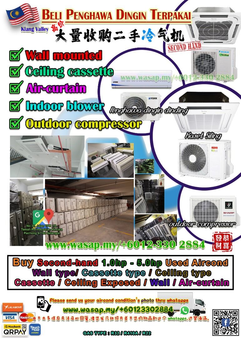 Beli Penghawa Dingin Terpakai / Trade-in Used Aircond / Wall Mounted / Cassette Expose / Air ...