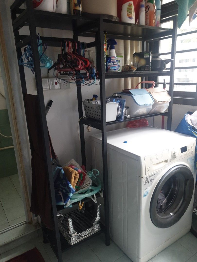 Black washing machine shelf rack, Furniture & Home Living, Furniture ...