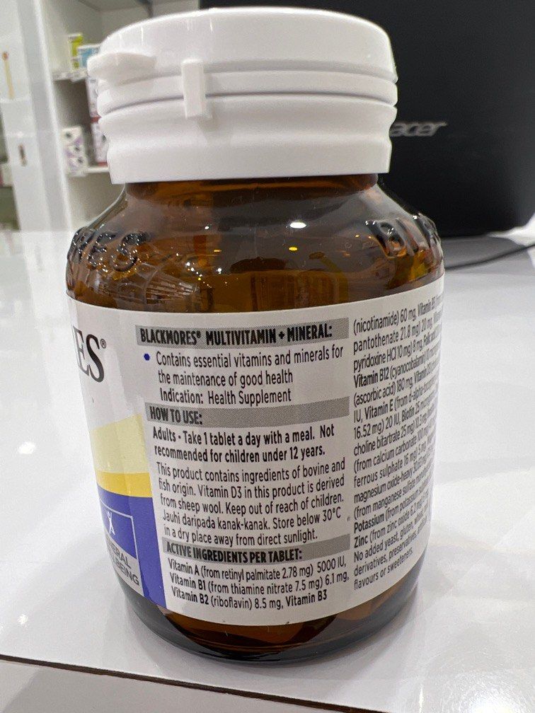 Blackmores Multivitamin+Mineral, Health & Nutrition, Health Supplements, Vitamins & Supplements ...
