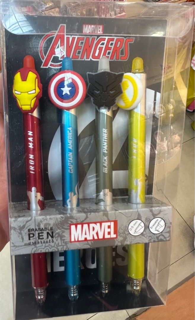 Brand new avenger marvel superheroes erasable pen eraser iron man black ...