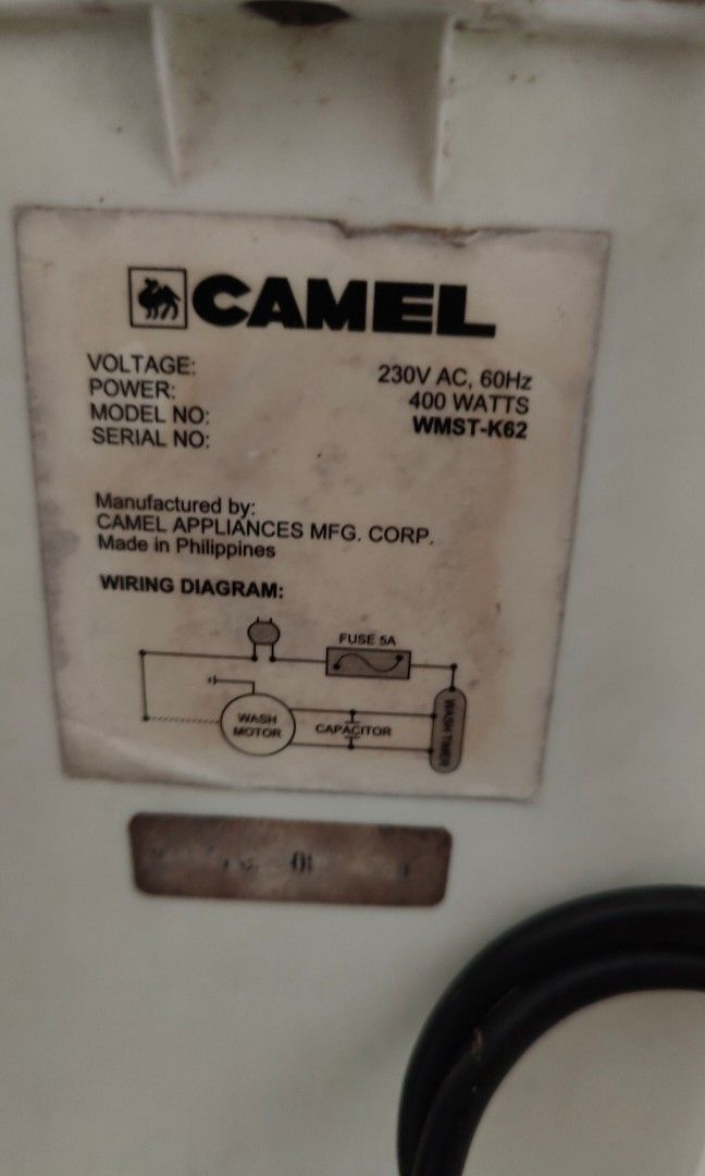Camel Washing machine single tub, TV & Home Appliances, Washing ...