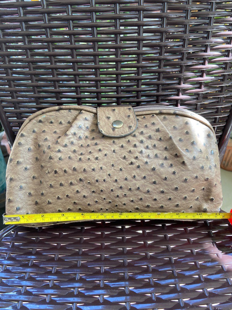 Ostrich Skin Pouch, Women's Fashion, Bags & Wallets, Purses & Pouches ...