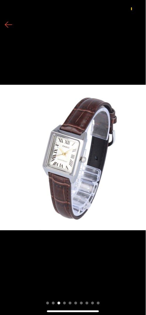Vintage/classic Casio LTP-V007 “Cartier” Style Brown Leather Strap ...