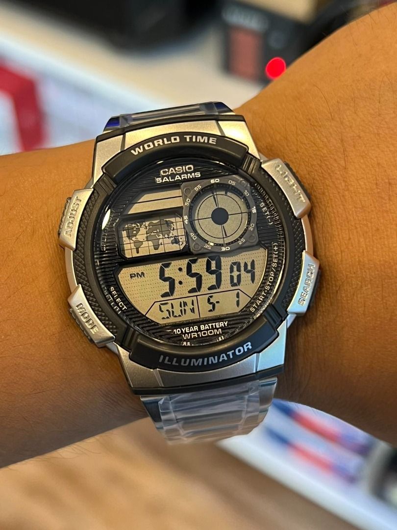 CASIO World Time Digital Round Watch AE-1000WD-1AV / Legit Casio ...