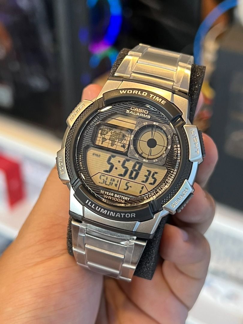 CASIO World Time Digital Round Watch AE-1000WD-1AV / Legit Casio ...