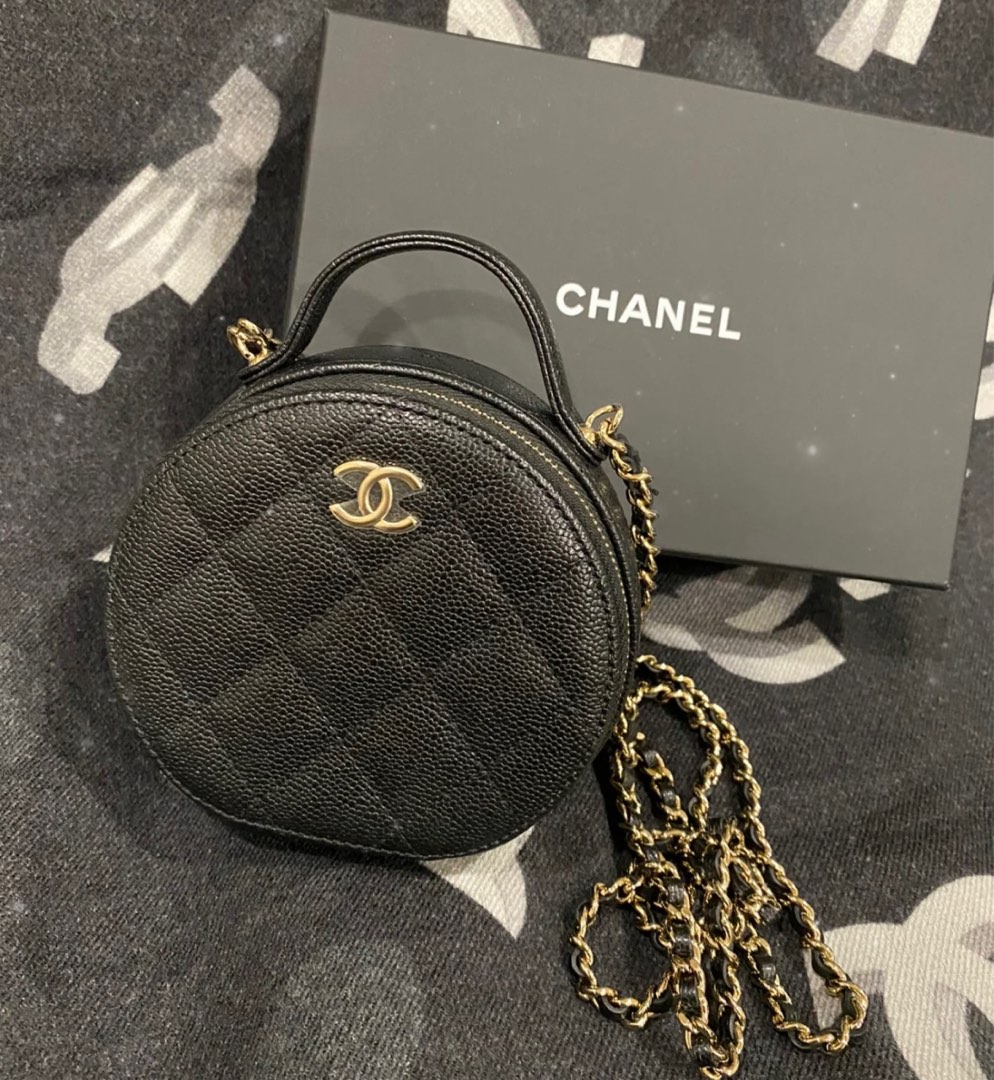 Chanel Small Vanity With Chain - Black, Luxury, Bags & Wallets on Carousell