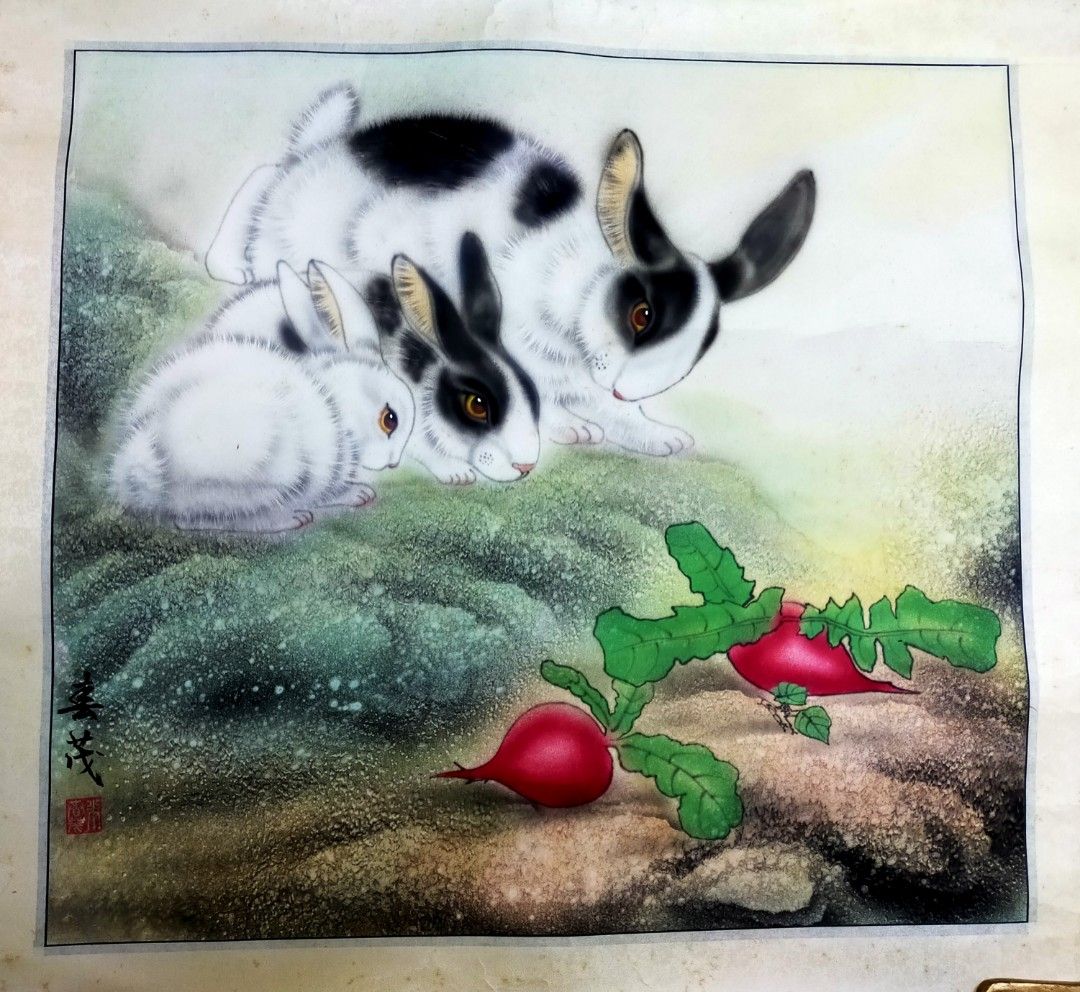Chinese painting rabbit, Hobbies & Toys, Stationery & Craft, Art ...