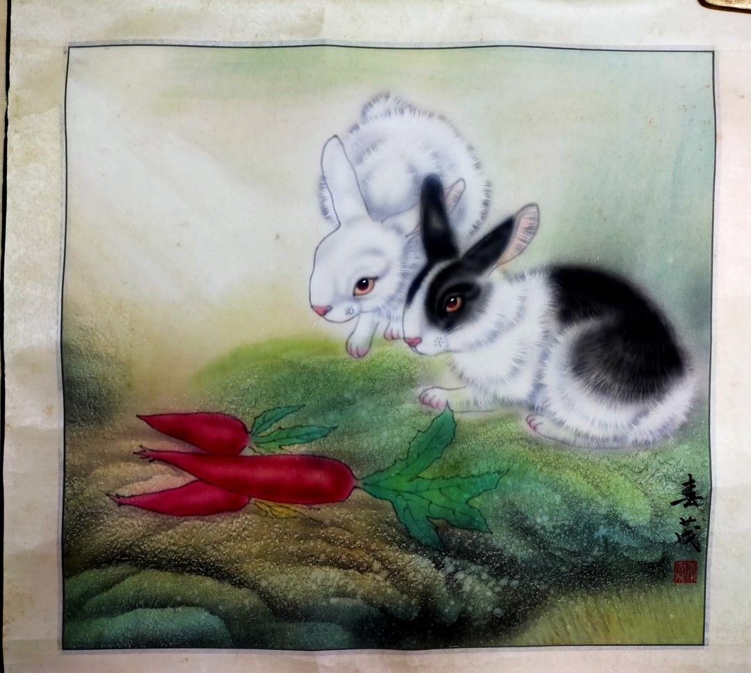 Chinese painting rabbit, Hobbies & Toys, Stationery & Craft, Art ...