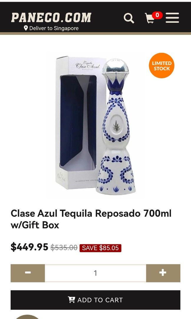 Clase Azul Tequila Reposado, Food & Drinks, Alcoholic Beverages on ...