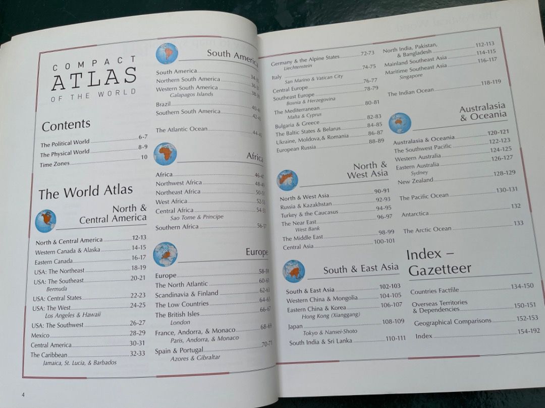 Compact Atlas of the World Map Book, 興趣及遊戲, 書本 & 文具, 書本及雜誌 - 旅遊書 ...