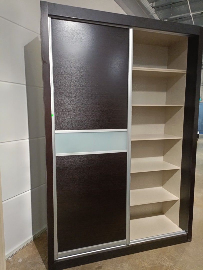 DESCENT Sliding Door Modular Wardrobe in WALNUT, Furniture & Home ...