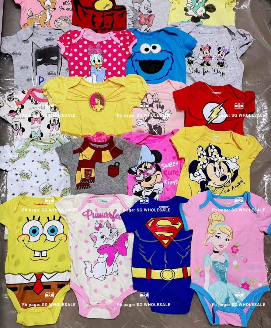 Disney cartoon rompers, Babies & Kids, Babies & Kids Fashion on Carousell