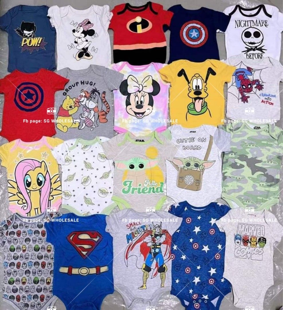 Disney cartoon rompers, Babies & Kids, Babies & Kids Fashion on Carousell