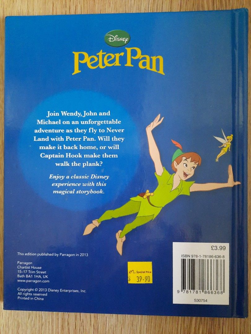 Disney: Peter Pan Magical Story, 興趣及遊戲, 書本 & 文具, 兒童書籍 - Carousell