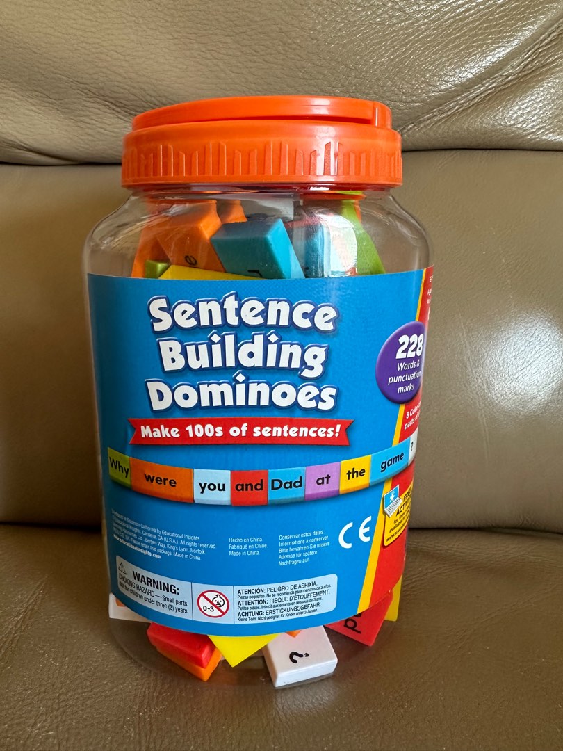 Educational Insights Sentence Building Dominoes, 興趣及遊戲, 玩具 & 遊戲類 ...