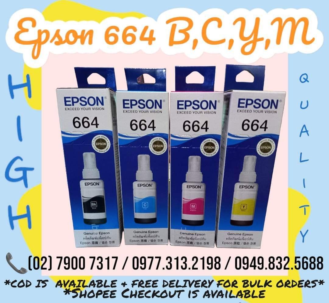 Epson ink 664 Black/Cyan/Magenta/Yellow 70ml, Computers & Tech, Printers, Scanners & Copiers on ...