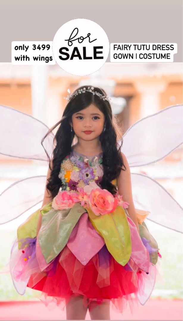 FAIRY TUTU DRESS, MODERN TINKER-BELL COSTUME, COSPLAY with FAIRY WINGS ...