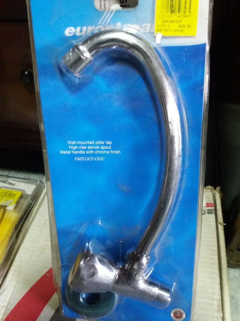 Faucet wall mounted pillar tap, Furniture & Home Living, Bathroom ...