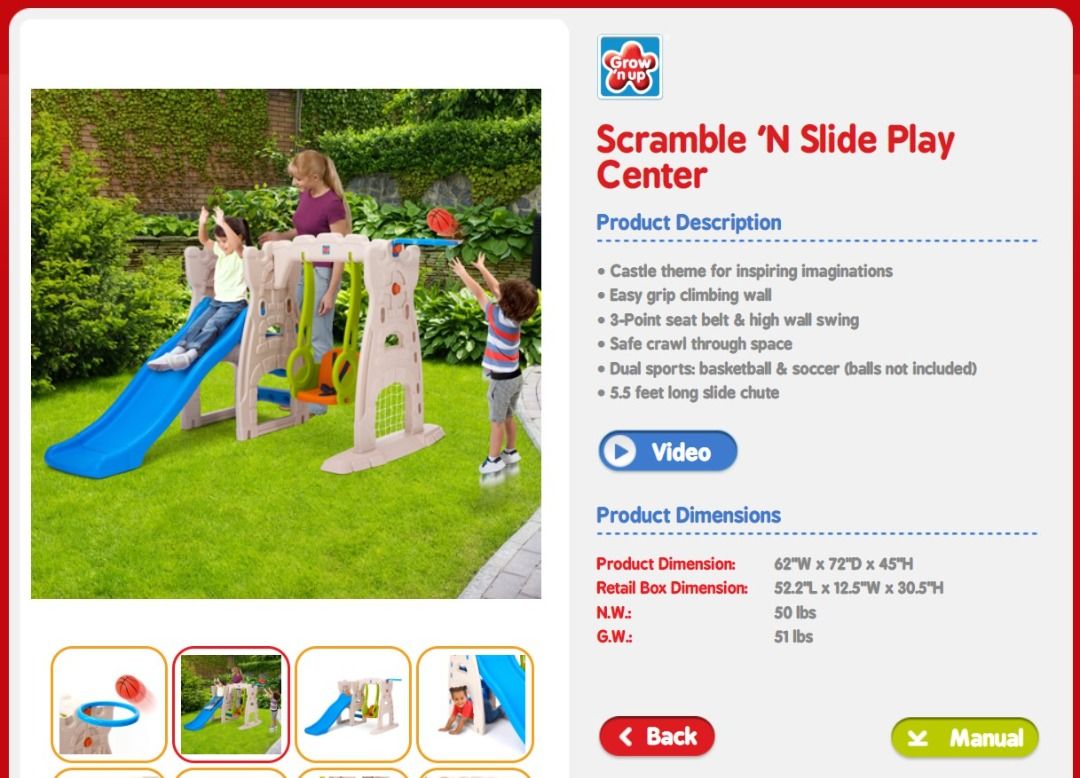 For sale Grow 'N Up Scramble 'N Slide Play Center, Babies & Kids ...