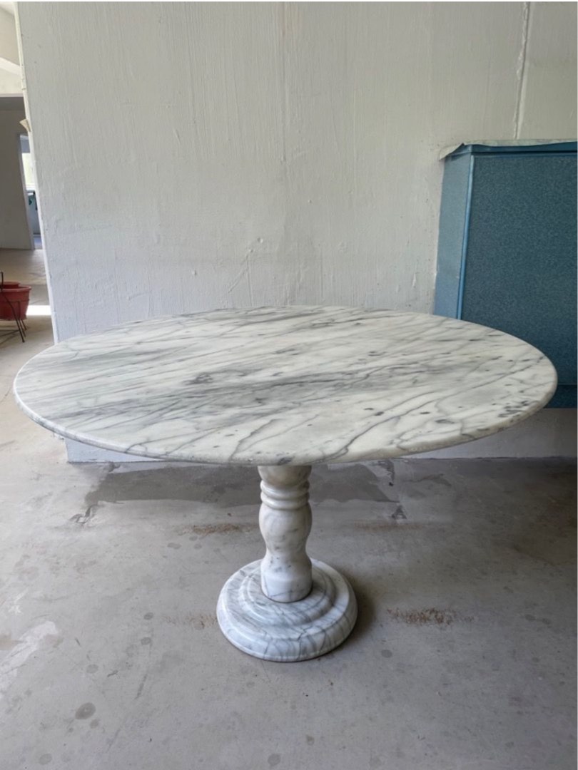 Full marble round table, Furniture & Home Living, Furniture, Other Home ...