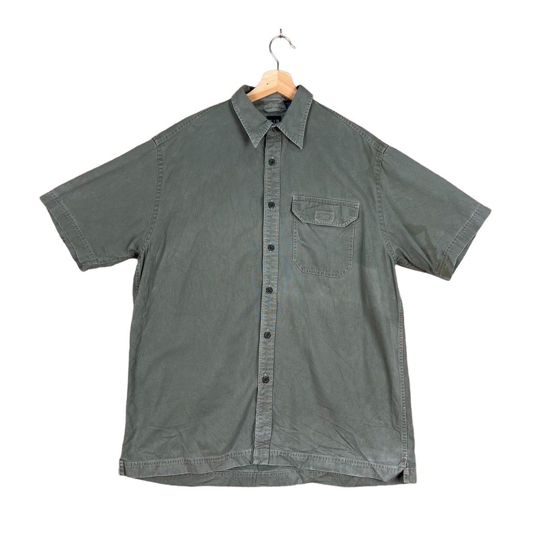 GAP KEMEJA MILITARY / WORK WEAR STYLE, Men's Fashion, Tops & Sets ...