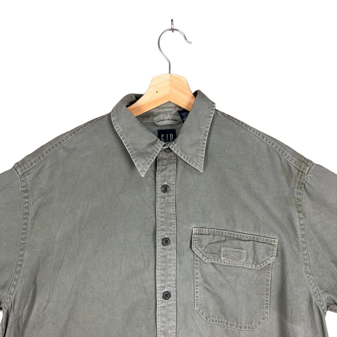 GAP KEMEJA MILITARY / WORK WEAR STYLE, Men's Fashion, Tops & Sets ...