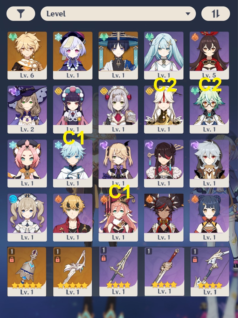 GENSHIN IMPACT AR 7 WANDERER + SIGNATURE WEAPON + QIQI (UNSET ALL) ASIA ...