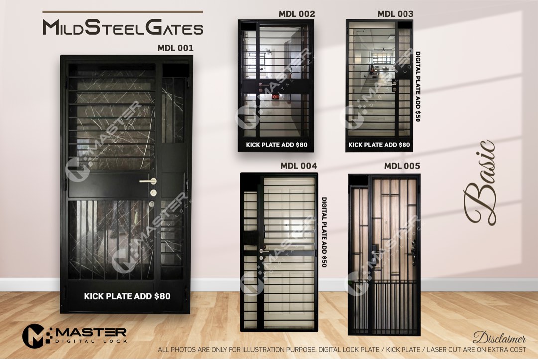 HDB MILD STEEL GATES - BASIC - BY MASTER DIGITAL LOCK. Install with ...