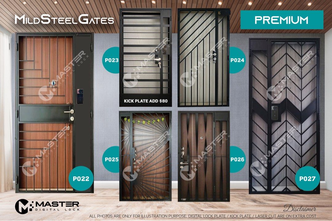 HDB MILD STEEL METAL GATES - PREMIUM - by Master Digital Lock / INSTALL ...