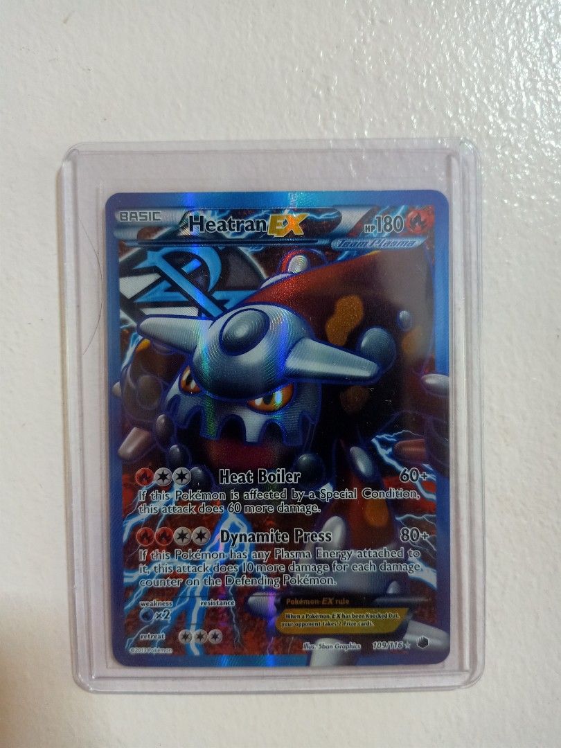Heatran ex full art team plasma, Hobbies & Toys, Toys & Games on Carousell