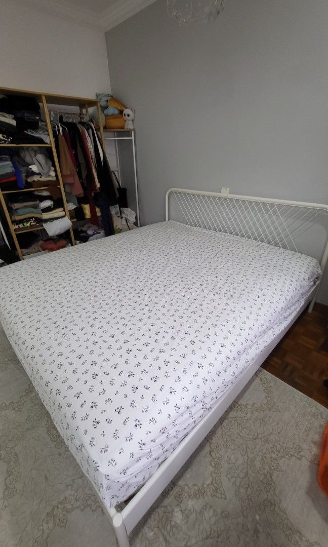 IKEA King Size Nesttun Bedframe, Furniture & Home Living, Furniture, Bed Frames & Mattresses on ...
