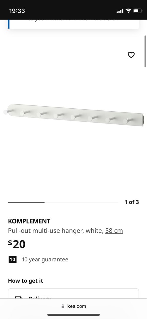 IKEA Komplement pull out rail, Furniture & Home Living, Furniture, Other Home Furniture on Carousell