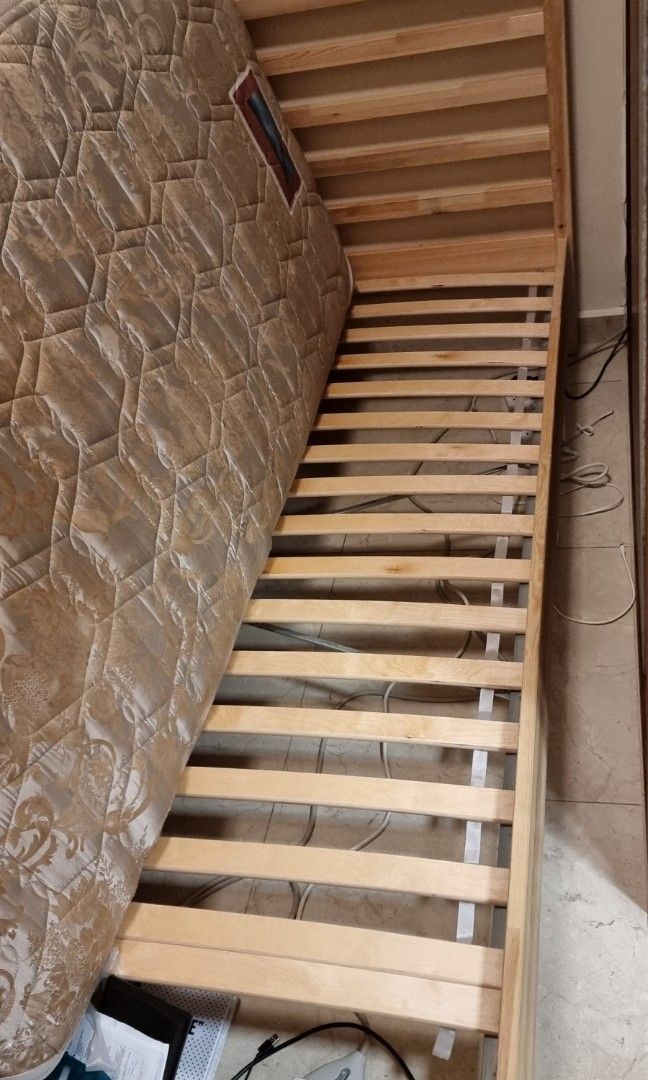 IKEA single bed frame only, dismantled ready to go, Furniture & Home ...