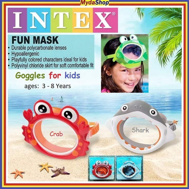 INTEX Kids Swimming Pool Goggles Fun Mask. Kacamata Renang, Sports ...