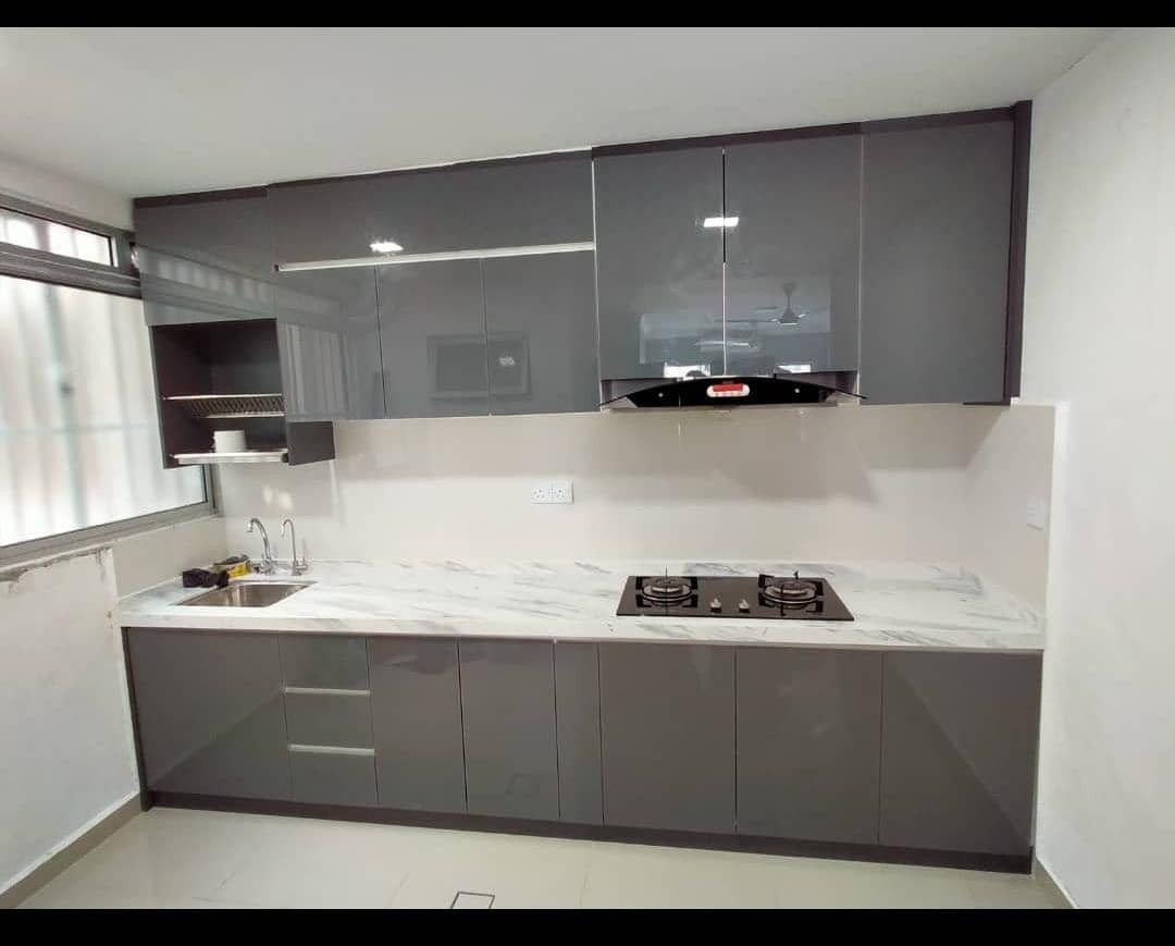 Kabinet Dapur/Kitchen Cabinet/ Melamine/ 4G glass /Quartz Stone Top ...