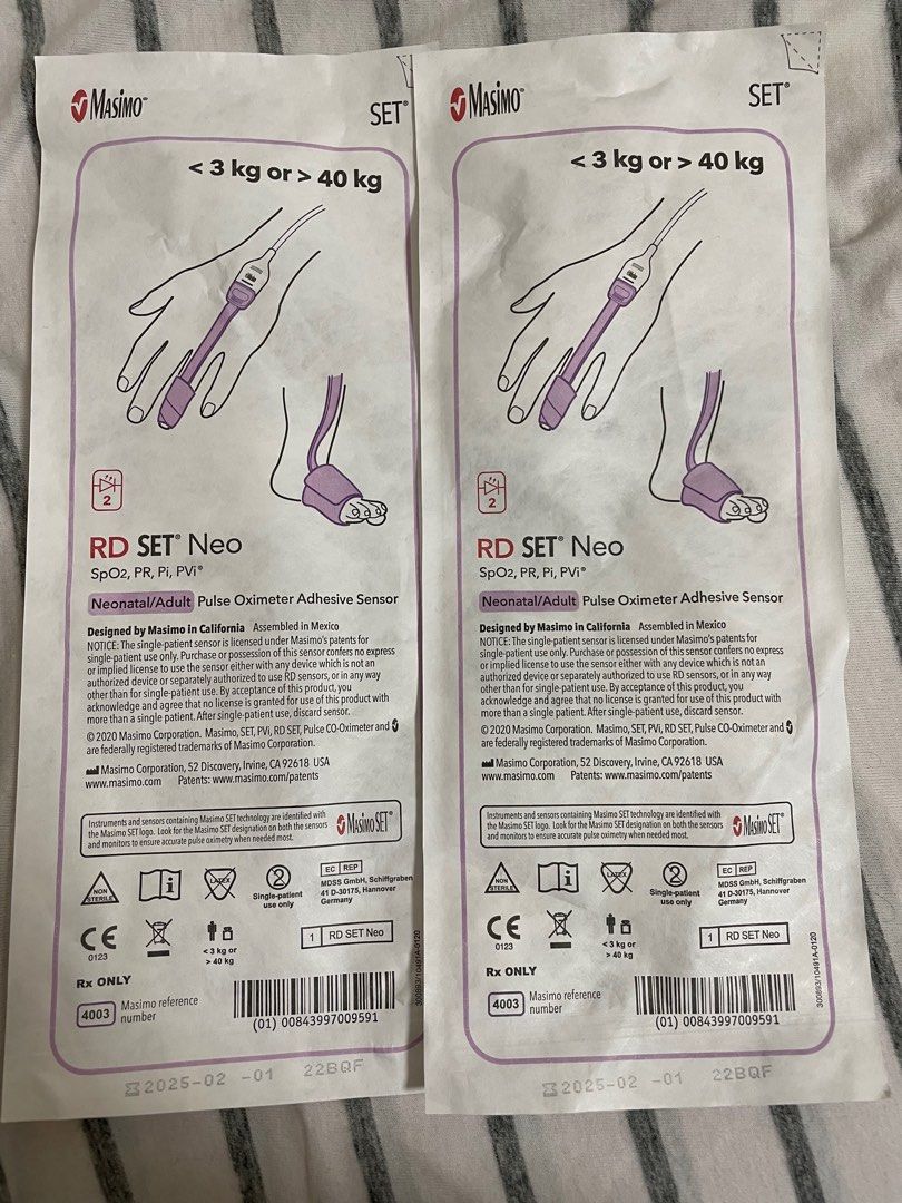 Masimo-Neonatal/Adult Pulse Oximeter adhesive sensor 血含氧sensor, 健康及營養食用 ...