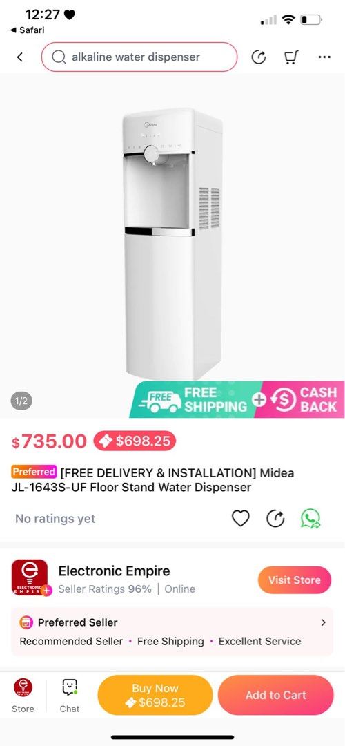 Midea JL-1643S-UF Floor Stand Water Dispenser, TV & Home Appliances ...